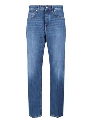 TOM FORD Logo Straight Leg Jeans - Blue