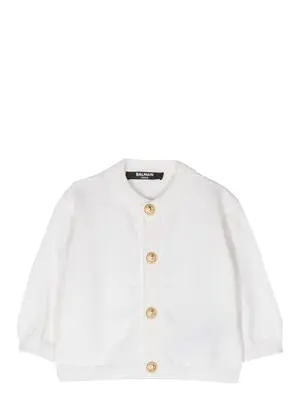 Balmain Button Detailed Cardigan - White
