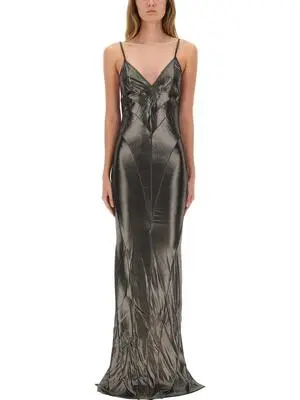 Rick Owens Metallic Long Dress - Grey