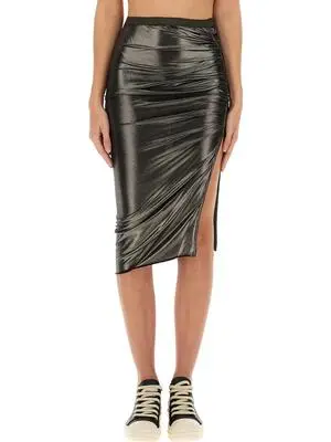 Rick Owens Draped Midi Skirt - Grey