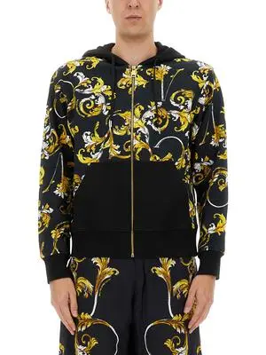 Versace Printed Hoodie - Black