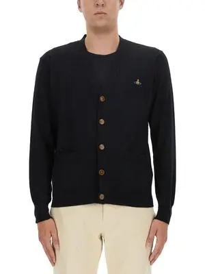 VIVIENNE WESTWOOD Logo Cardigan - Black
