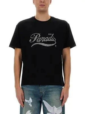 3.PARADIS Crystal Logo T-shirt - Black