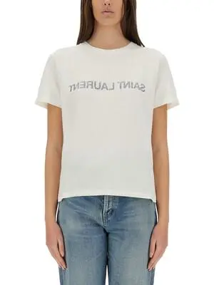 Saint Laurent Reverse Logo T-shirt - White