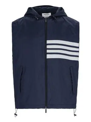 Thom Browne 4-bar Hooded Vest - Blue