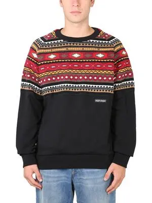 MARCELO BURLON COUNTY OF MILAN Sweatshirt In Wool And Cotton - Black