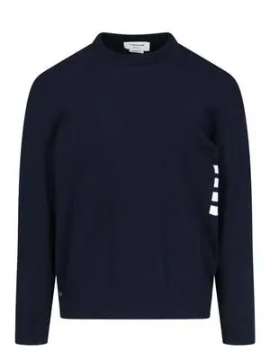Thom Browne 4-bar Crew Neck Sweater - Blue