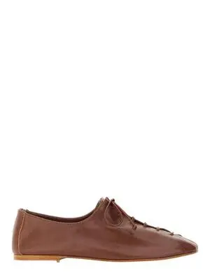 Hereu Plegada Lace-up Flats - Brown