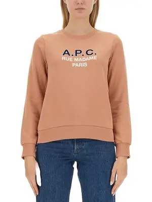 A.p.c. Sweatshirt With Logo - Pink