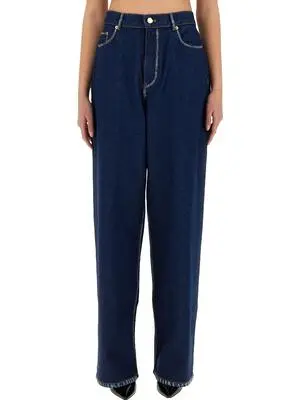 Nina Ricci Boyfriend Wide Leg Jeans - Denim