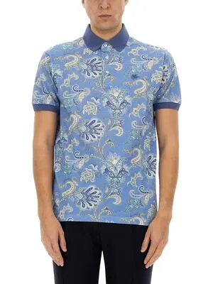 Etro Polo Shirt With Print - Azure