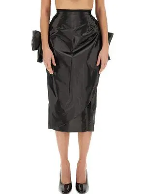 MAISON MARGIELA Bow Detailed Skirt - Black