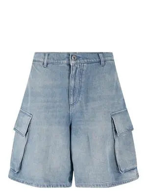 JW Anderson Denim Cargo Bermuda Shorts - Light Blue
