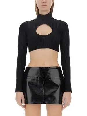 COURREGES Cropped Top - Black