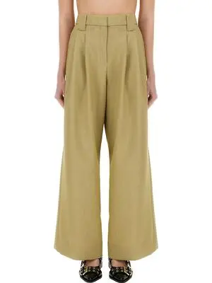 GANNI Twill Suit Pants - Beige