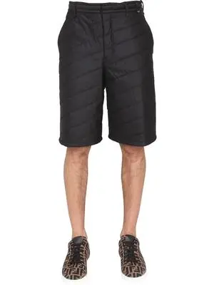 Fendi Bermuda Shorts In Wool - Black