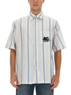 Etro Shirt With Logo - Azure
