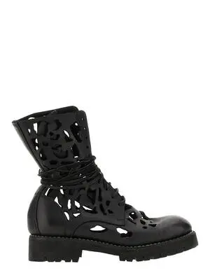 Guidi Ankle Boot With Cut-out Details - Black