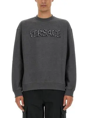 Versace Sweatshirt With Logo - Grey