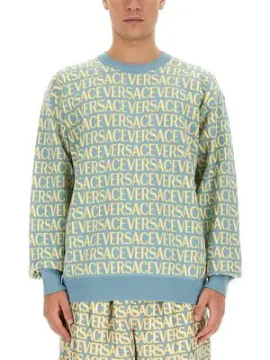 Versace Allover Logo Jersey - Multicolour