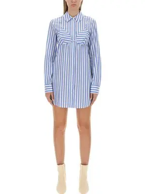 Staud Alita Shirt Dress - Azure