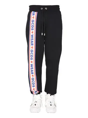 Gcds Jogging Pants With "cute Tape" Logo Band - Black