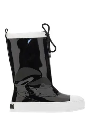Moschino Boot With Logo - Black