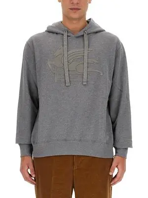 Etro Pegasus Cotton Sweatshirt - Grey