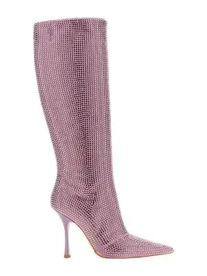 LEONIE HANNE X LIU JO High Heel Rhinestone Boots - Lilac