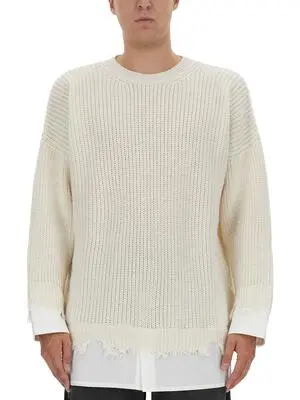 MAISON MARGIELA Shirt Bottom Sweater - Ivory