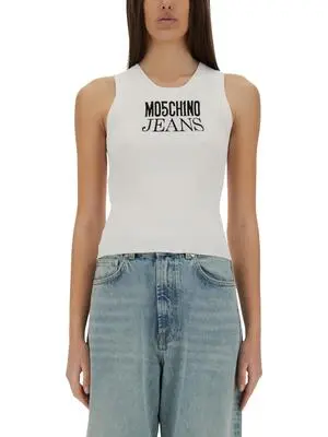 MOSCHINO JEANS Logo Top - White