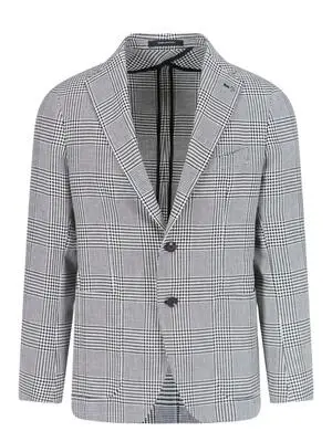 Tagliatore Single-breasted Houndstooth Blazer - White