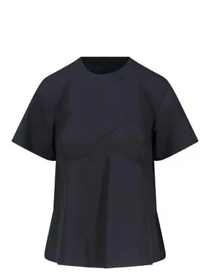 Sacai Cotton Blend T-shirt - Black