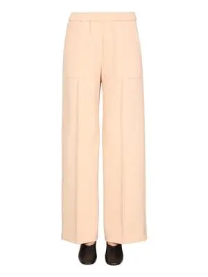 JIL SANDER Wool Wide Leg Trousers - Nude