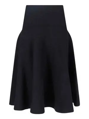Alaïa Cashmere Midi Skirt Black