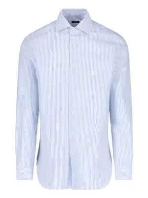 BARBA NAPOLI I' Striped Shirt - Light Blue
