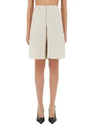 Max Mara Wide Leg Shorts - Beige