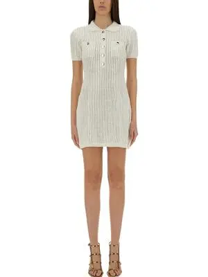 SELF-PORTRAIT Mini Crochet Sequined Dress - Ivory