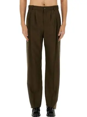 Saint Laurent Wide Leg Pant - Brown