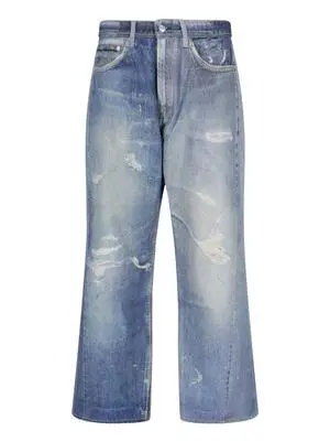 Our Legacy Digital Print Wide Leg Jeans Light Blue