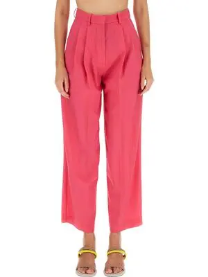 ALYSI Wide Leg Wool Pants - Fuchsia