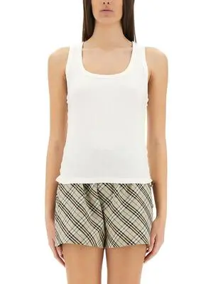 Burberry Cotton Tank Top - White