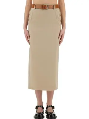 Moschino Tailored Twist Long Skirt - Beige