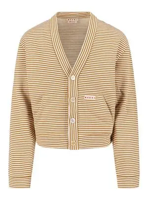 Marni Striped Knit Cardigan - Brown