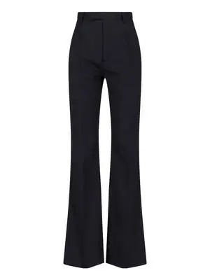Attico Virgin Wool Bootcut Trousers - Black