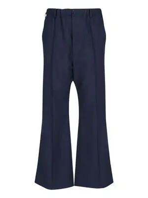 Marni Virgin Wool Bootcut Trousers Blue
