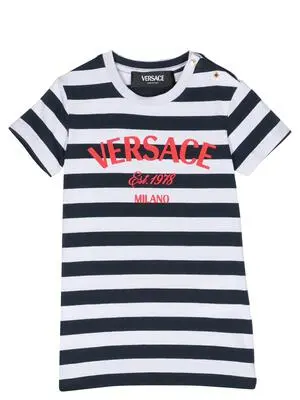 Versace Striped T-shirt Dress - Blue
