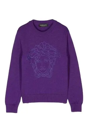 Versace Medusa Choker Pullover - Purple