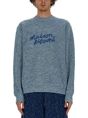 Maison Kitsuné Logo Jersey - Azure