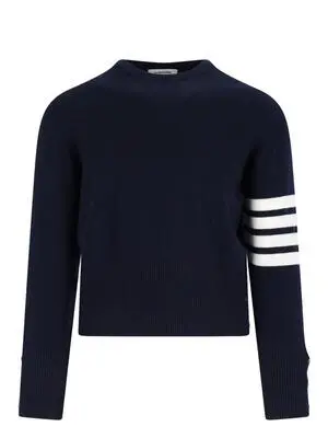 Thom Browne 4-bar Crop Sweater - Blue